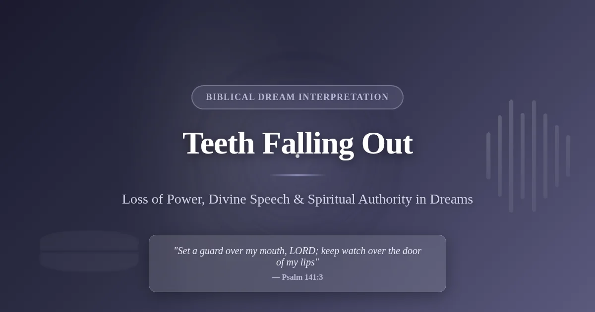 Teeth Falling Out in Dreams Biblical Meaning: Loss of Power and Divine ...